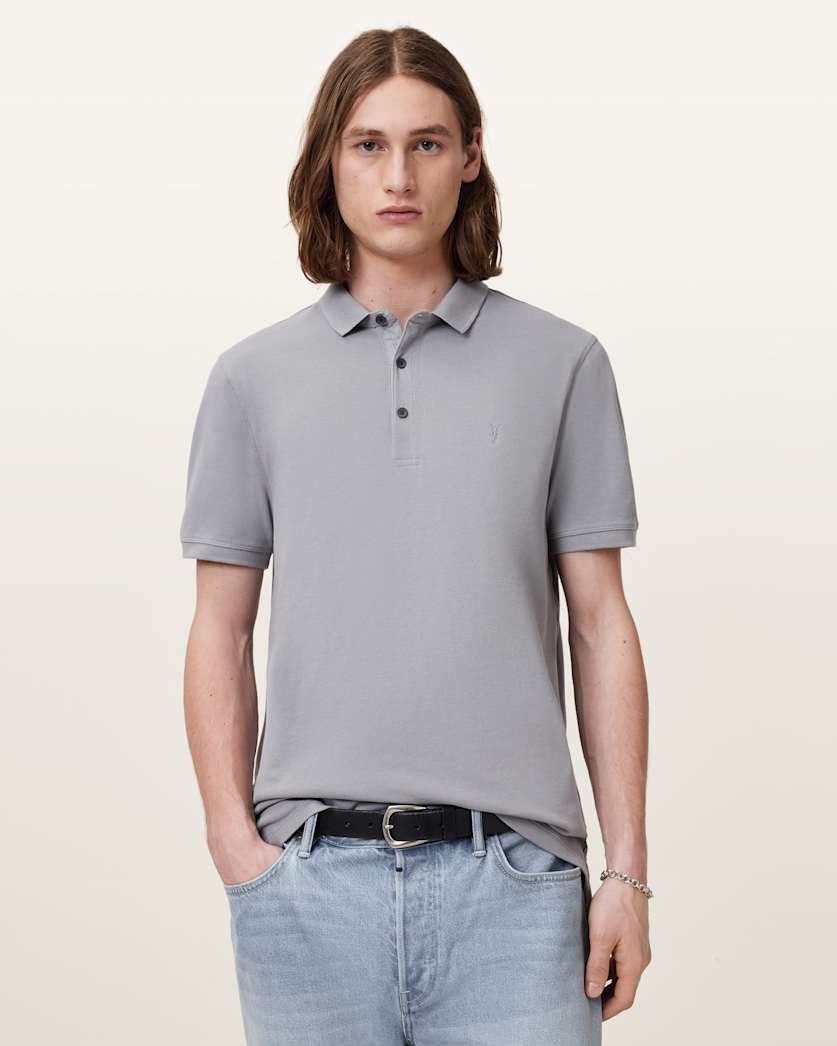 Pique Short Sleeve Polo Shirts 2 Pack GREY/ASHED PURPLE | ALLSAINTS